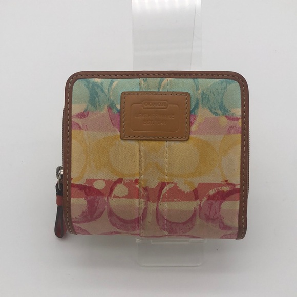 Coach | Bags | Coach Colorfully Rainbow Wallet | Poshmark